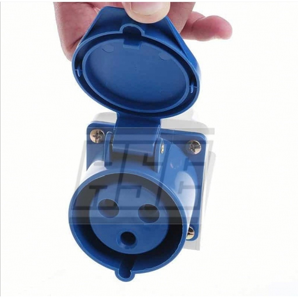 CEE INDUSTRIAL PLUG WALL SOCKET CONNECTOR (16A 32A) 3 PIN 4 PIN 5 PIN BLUE/RED SINGLE PHASE 240V ...