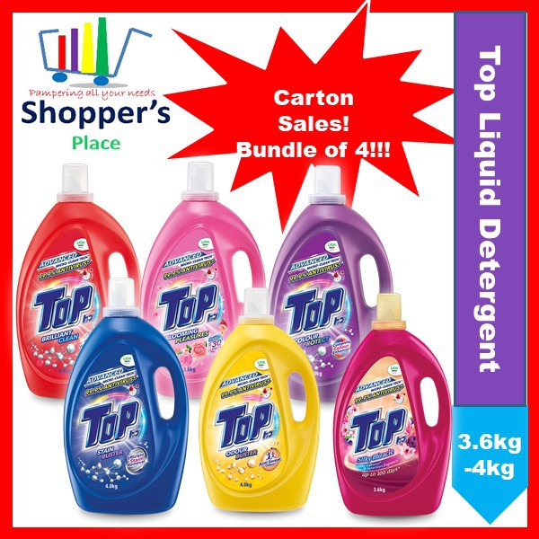 [Bundle of 4] BUNDLE OF 4 TOP Concentrated Liquid Detergent 3.6kg ...