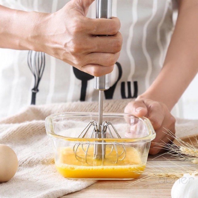 Automatic Hand Press Whipped Cream Whisk Thick Stainless Steel | Shopee ...