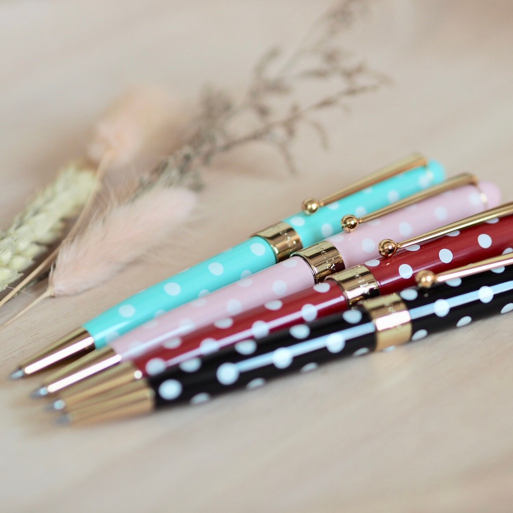 FREE ENGRAVING Helen Kelly London Dotti Pen Black Red Pink Mint ...