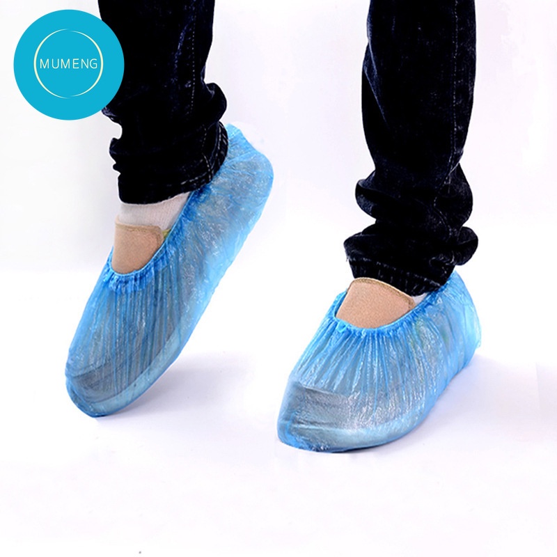 MUMENG Pack of 10 One Time Plastic Shoe Cover PE Clean Foot Cover ...
