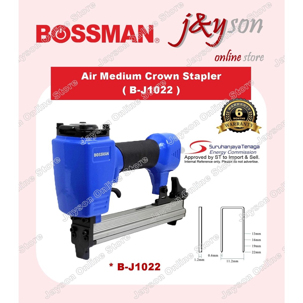BOSSMAN B-J422 / B-J1022 Air Narrow Crown Stapler / Air Medium Crown ...