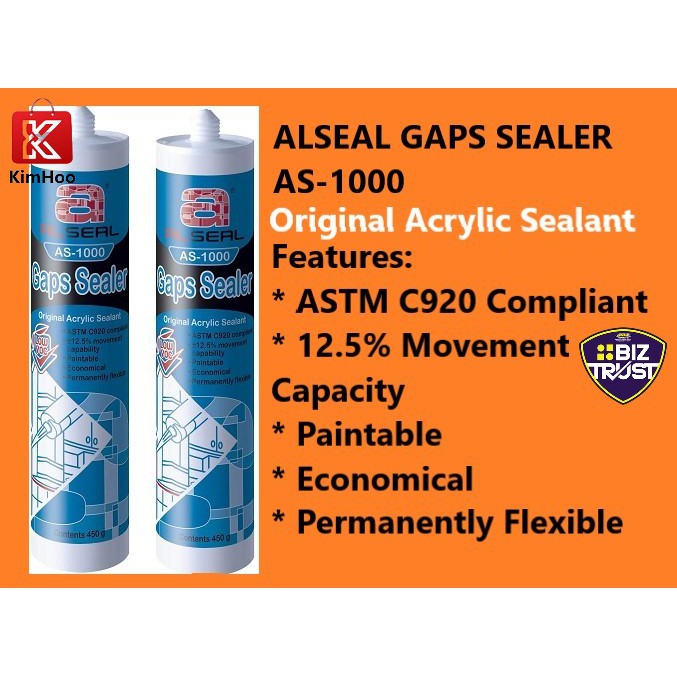 Gap Filler ALSEAL AS1000 Gaps Sealer / Acrylic Sealant / All Purpose Gap Sealant | Shopee Singapore