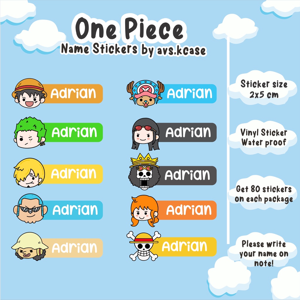 One Piece Waterproof Name Sticker Write Your Name In The Notes | Shopee ...