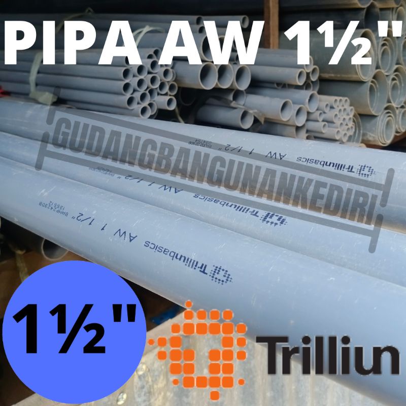 AW PVC Pipe 1 1/2" TRILLION | AW pipe 1 1/2" ASH TRILLION per 1 meter ...