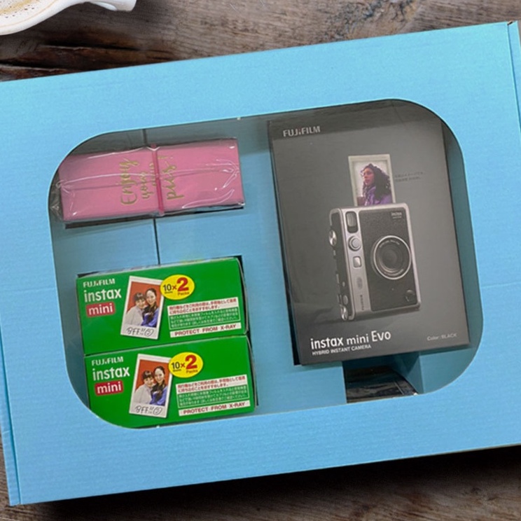 FUJIFILM Cheki Hybrid Instant camera instax mini Evo gift box set ...