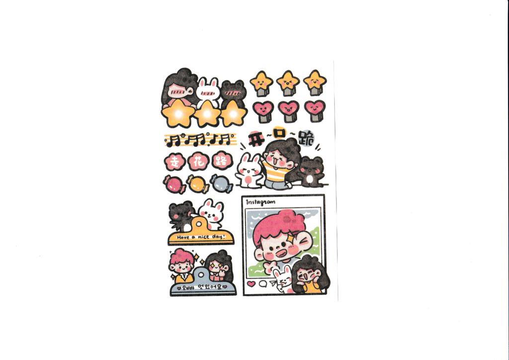 KOREAN STYLE IDOL ARTIST SNS SOCIAL MEDIA FANGIRL SERIES WASHI DECO DIY ...