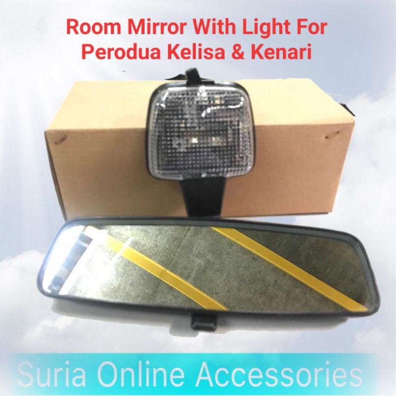 Perodua Kenari / Kelisa Room Mirror With Light | Rear View Room Mirror ...
