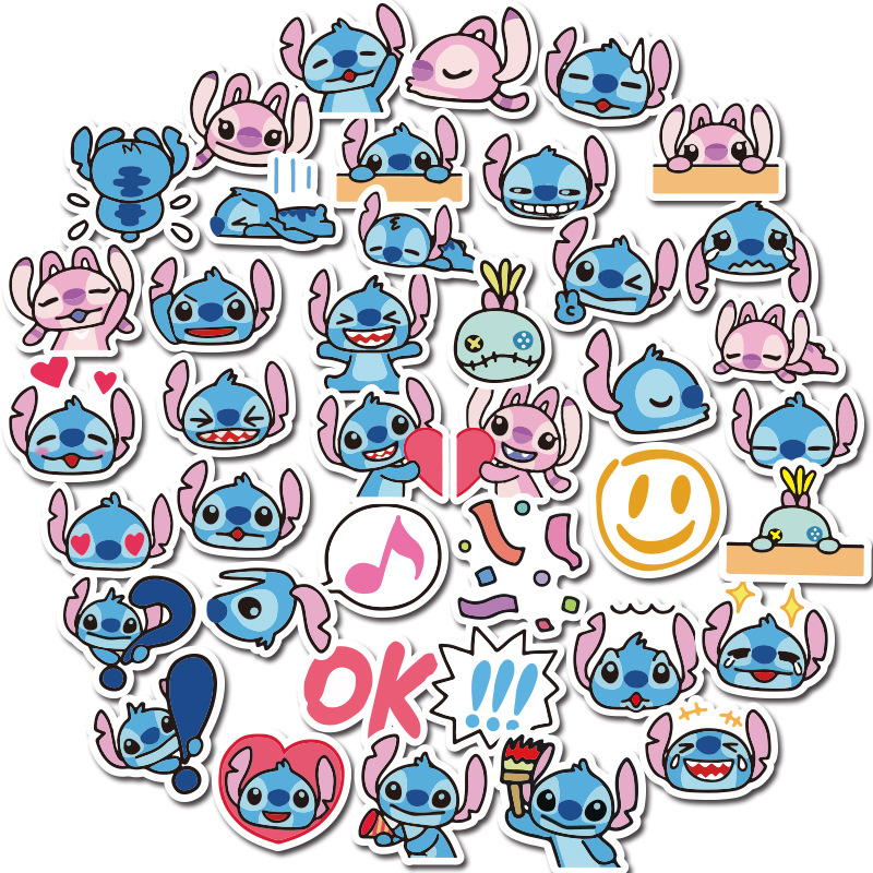 40 pcs Cute Stitch Cartoon Waterproof Stickers for Notebook/Scrap book ...