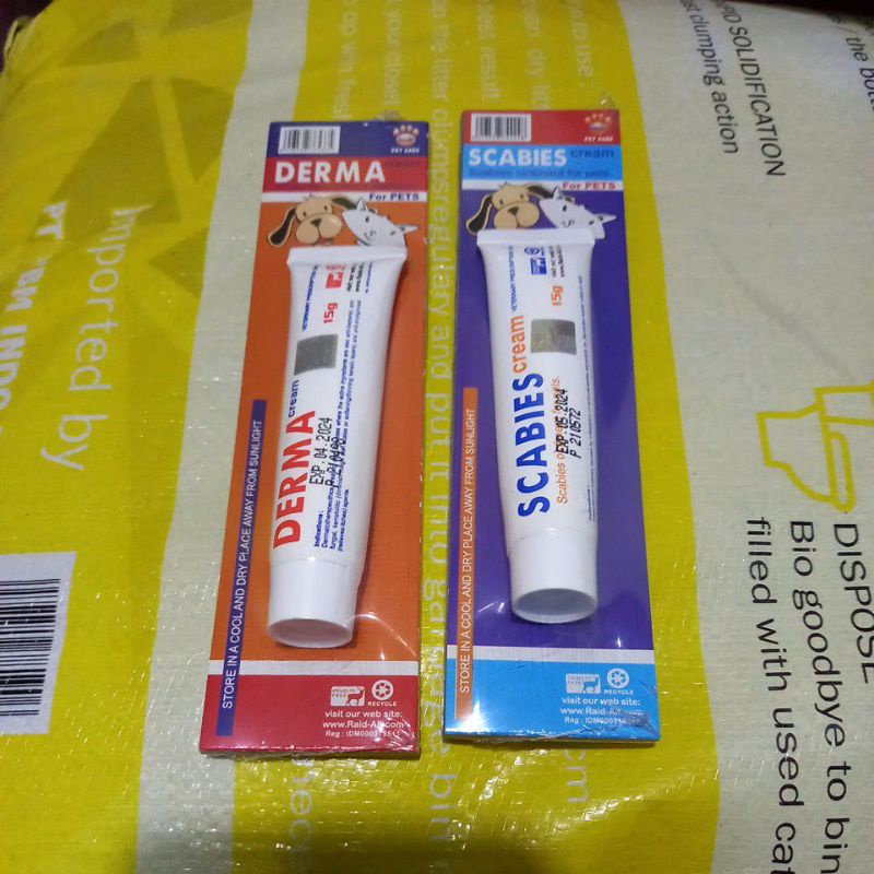 Scabies derma cream fungus ointment 15 gr fungal medicine for dogs cats ...