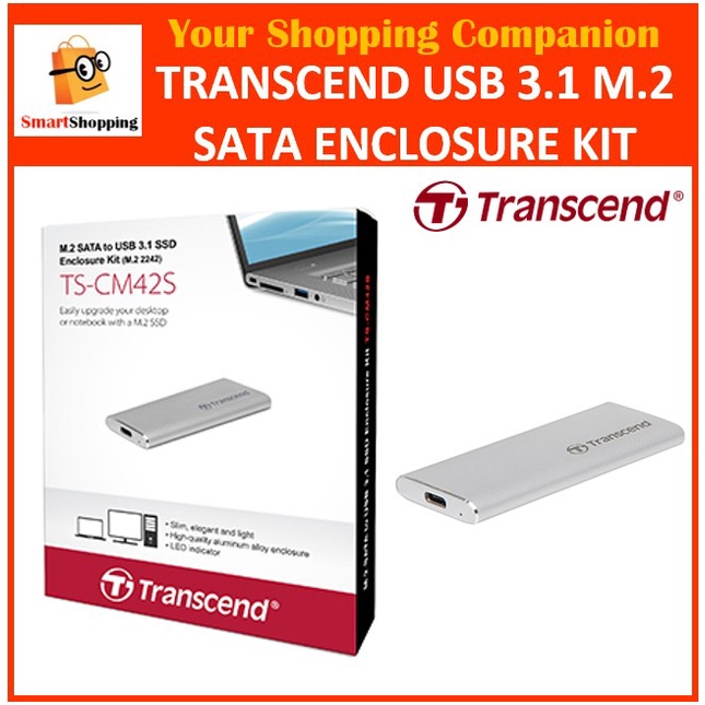 Transcend USB 3.1 M.2 SATA Enclosure Kit Type 2242 - TS-CM42S | Shopee ...