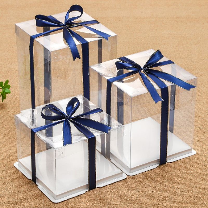 [SG 🇸🇬 Fast Delivery] (4 -14 inch) PVC Transparent Clear Cake Box ...