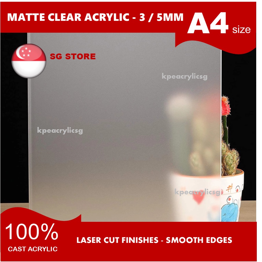 [Ready Stock] A4 Size - Matte Clear Acrylic Sheet - Plexiglass - 3 ...