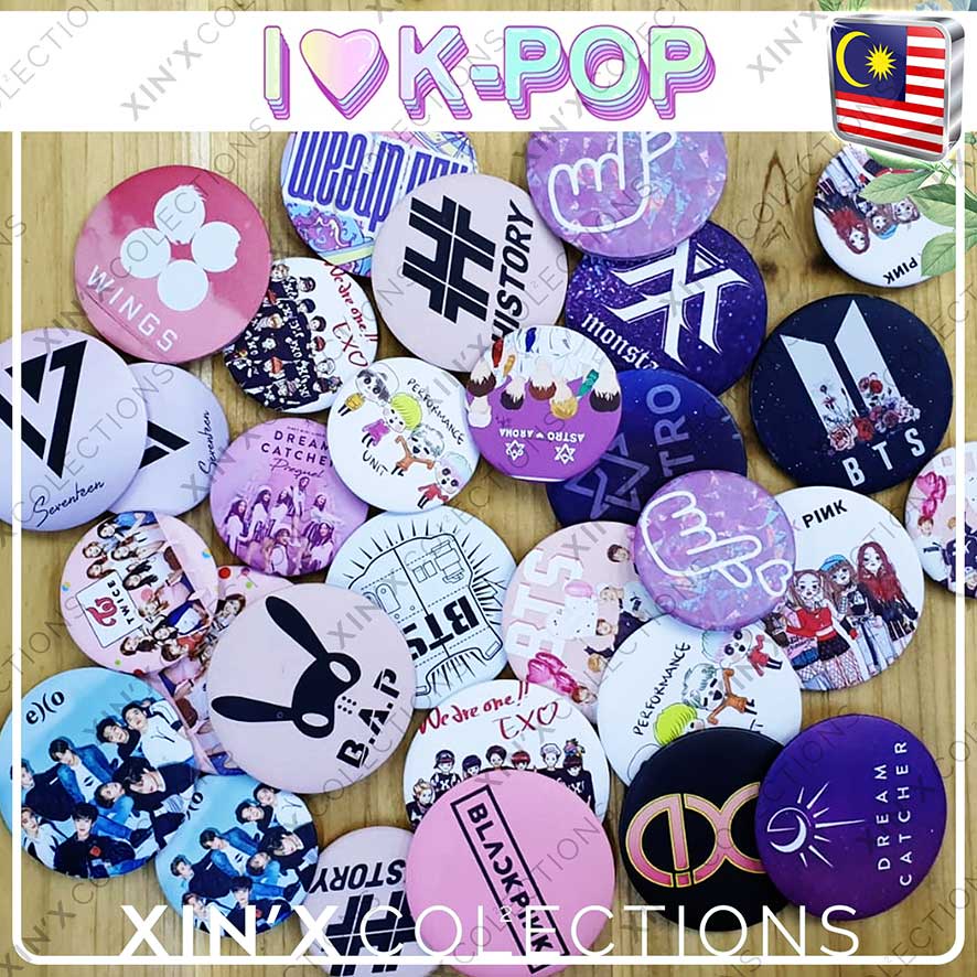 KPOP BTS TWICE RED velVET SEVENTEEN EXO NCT BLACKPINK K-pop BUTTON ...