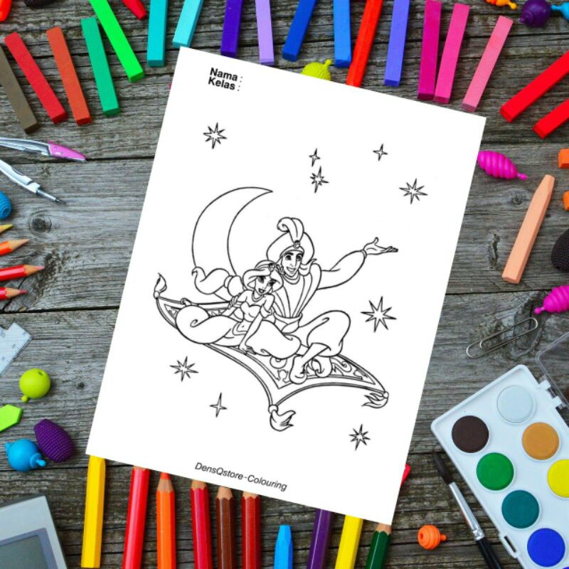 Aladdin's Theme Coloring Drawing Paper/Coloring Children - BC Paper ...