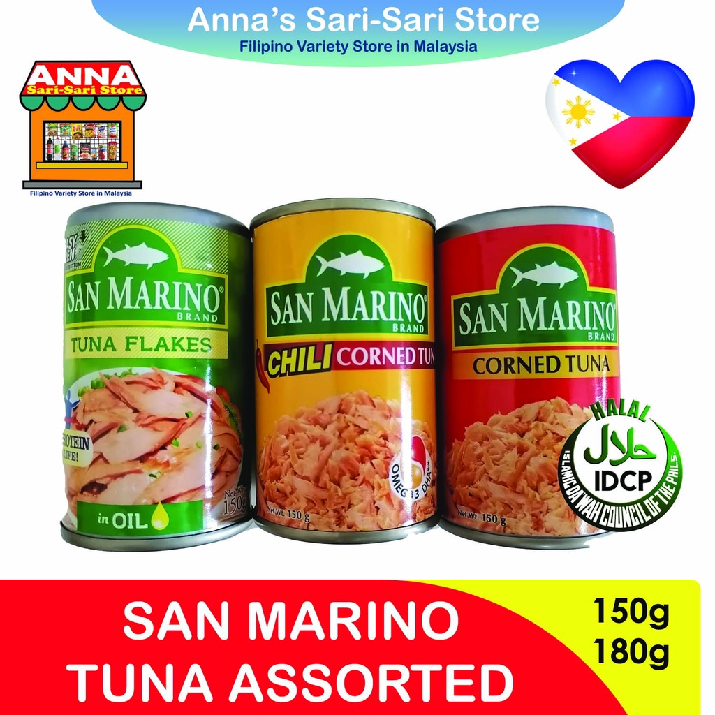 SAN MARINO TUNA ASSORTED 150 and 180 Grams (HALAL) | Shopee Singapore