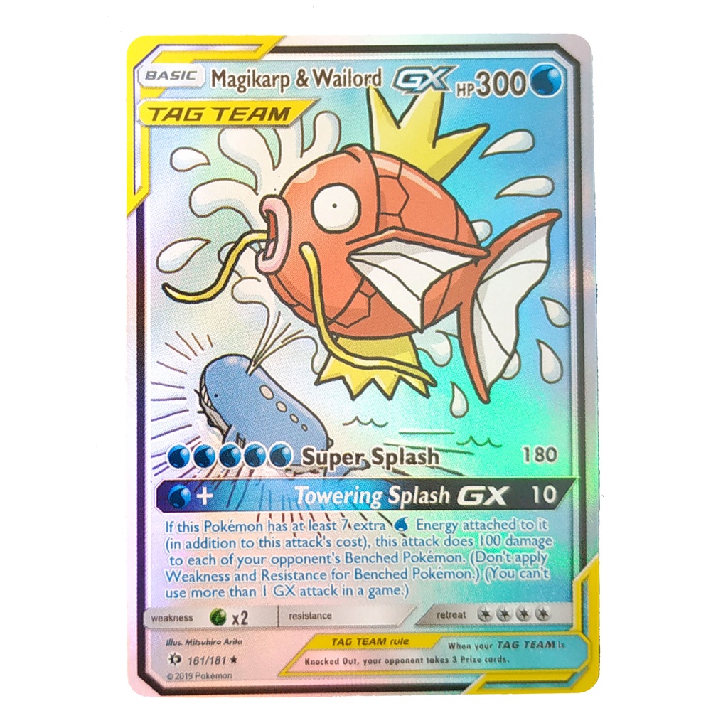 Magikarp & Wailord Tag Team GX Card 161/181 Keeping King Velo Pokemon ...