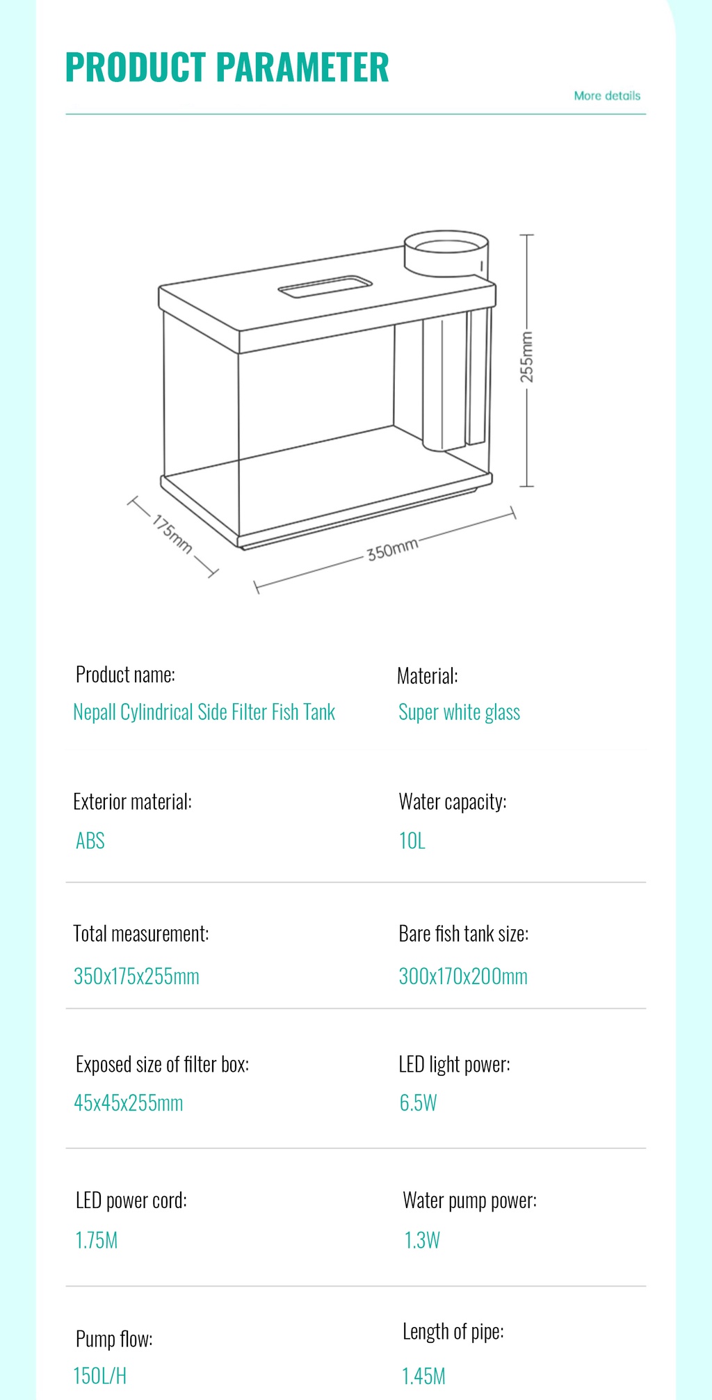 Nepall Mini Desktop Fish Tank, Ecological Glass Fish Tank With Filter ...
