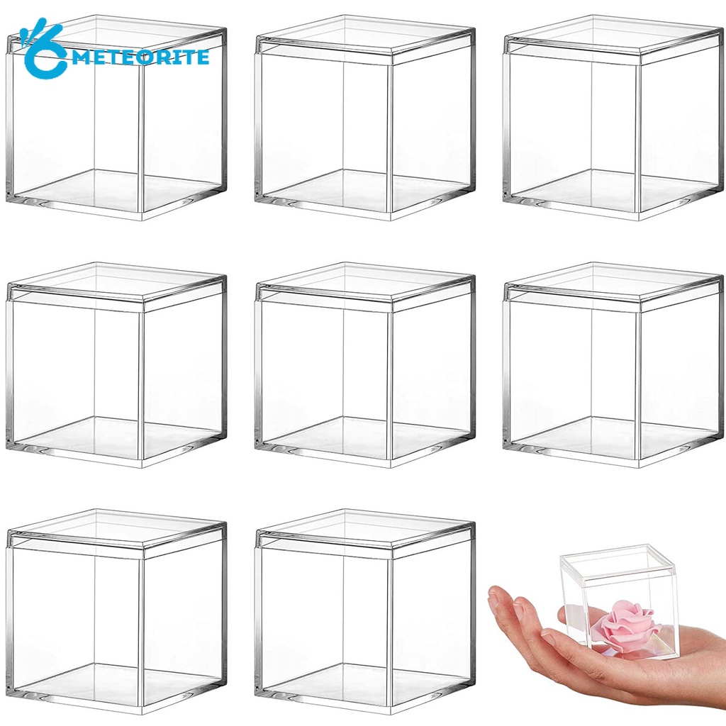 1Pcs Mini Transparent Acrylic Square Boxes/ Small Gift Food Candy ...