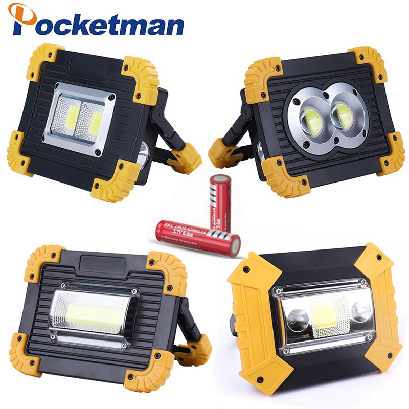 50W Led Portable Spotlight Work Light USB Rechargeable Flashlight 2* ...