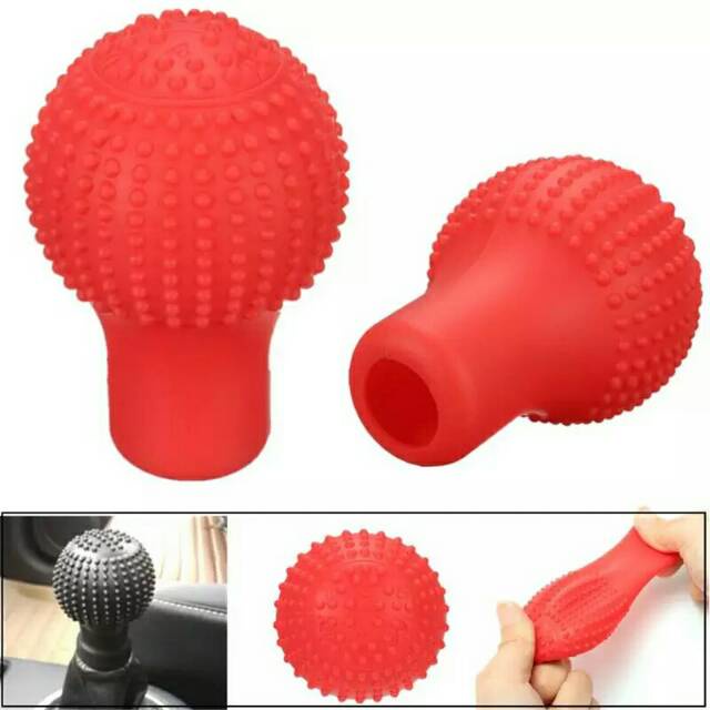 MERAH Red Rubber Cover Silicon Shift Knob Car Gear Shift Knob Manual ...