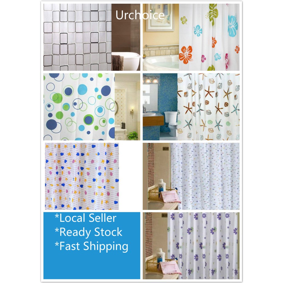 Modern Printed Peva Waterproof Bathroom Shower Curtain Mildew Langsir