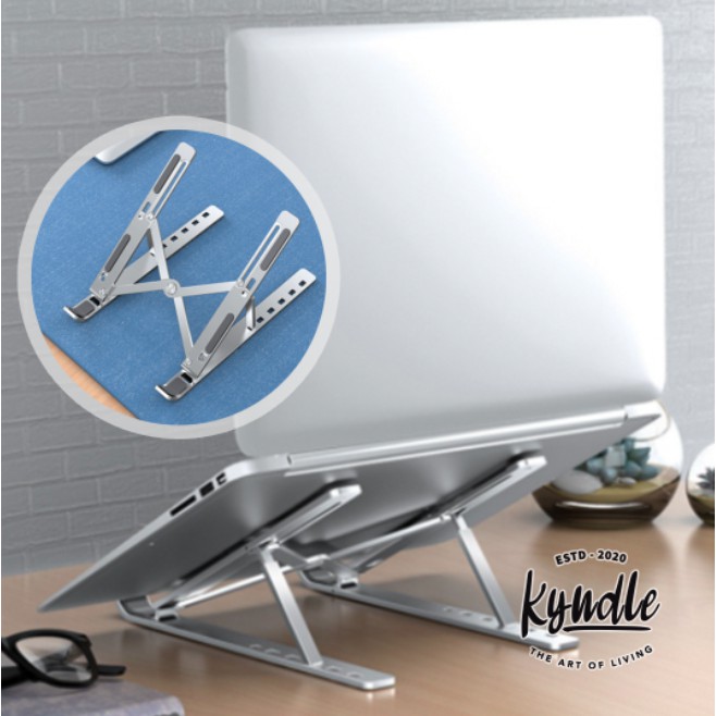 Non Slip Aluminum Alloy Portable Laptop Stand -Iridium Silver/Selenite ...