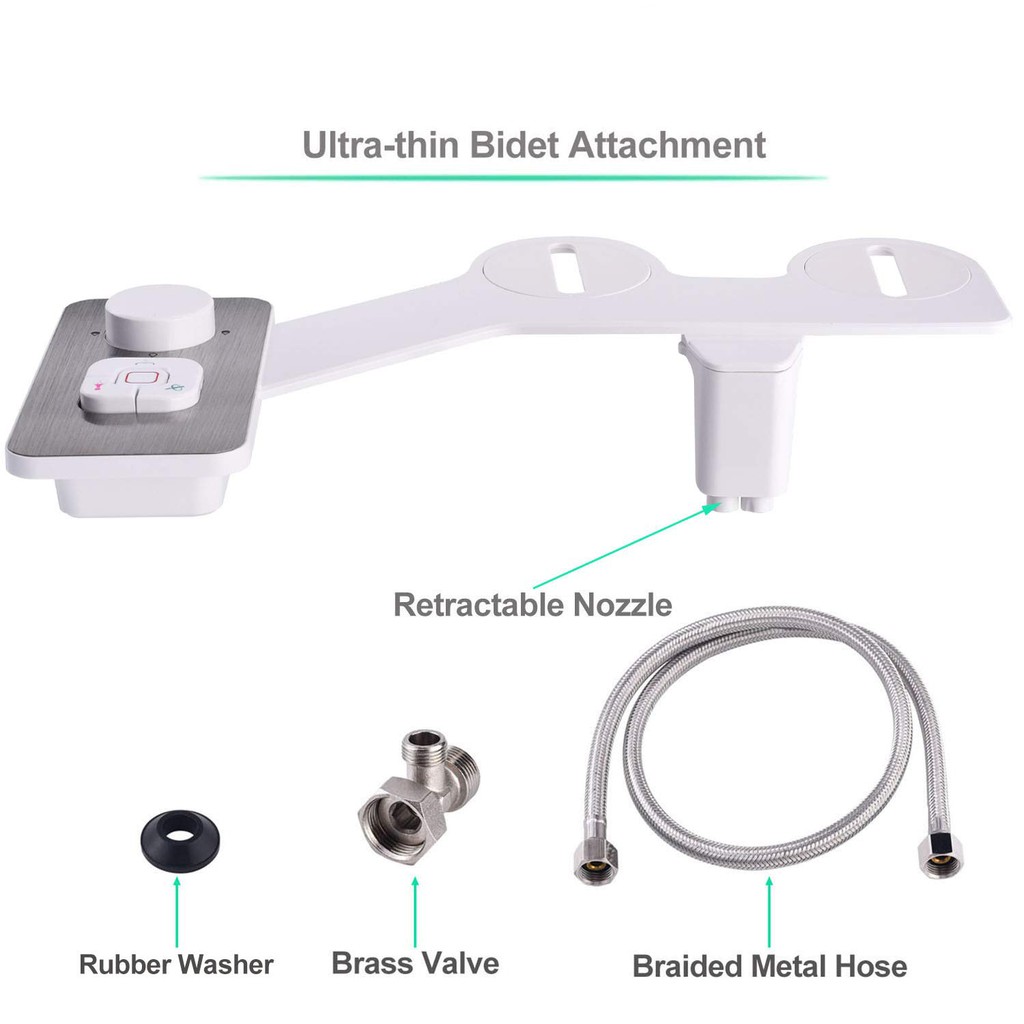 Bidet Toilet Seat Attachment Fresh Water Sprayer Self Cleaning Dual ...