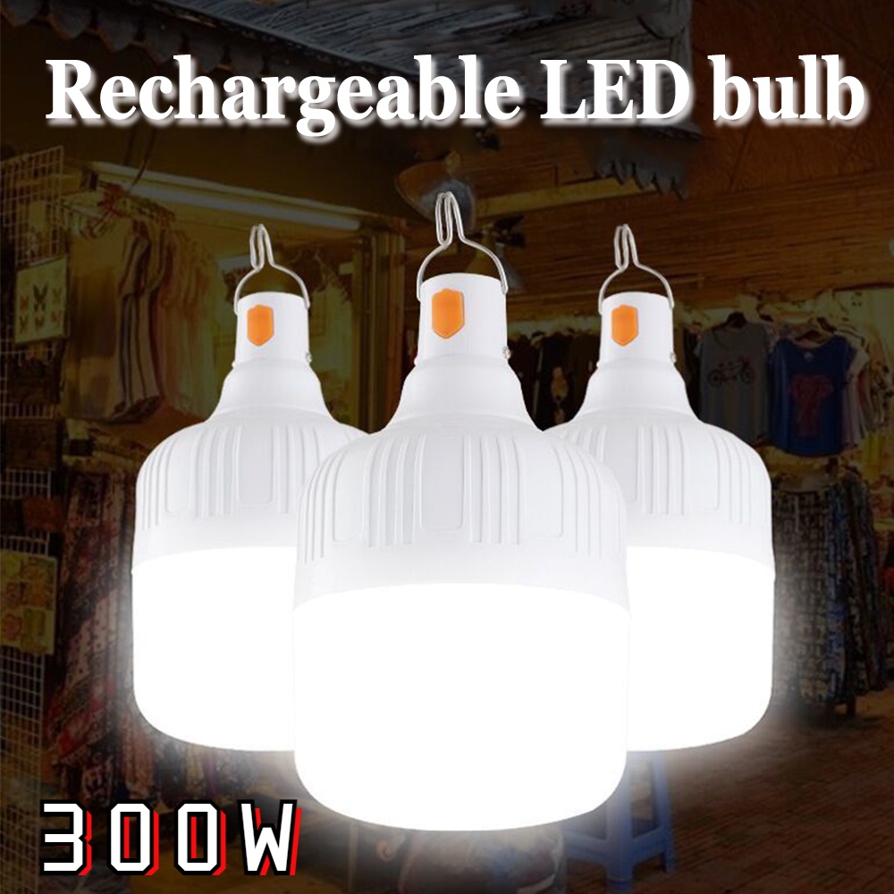 300W USB Rechargeable Mobile LED Lamp Bulbs Emergency Light Portable ...