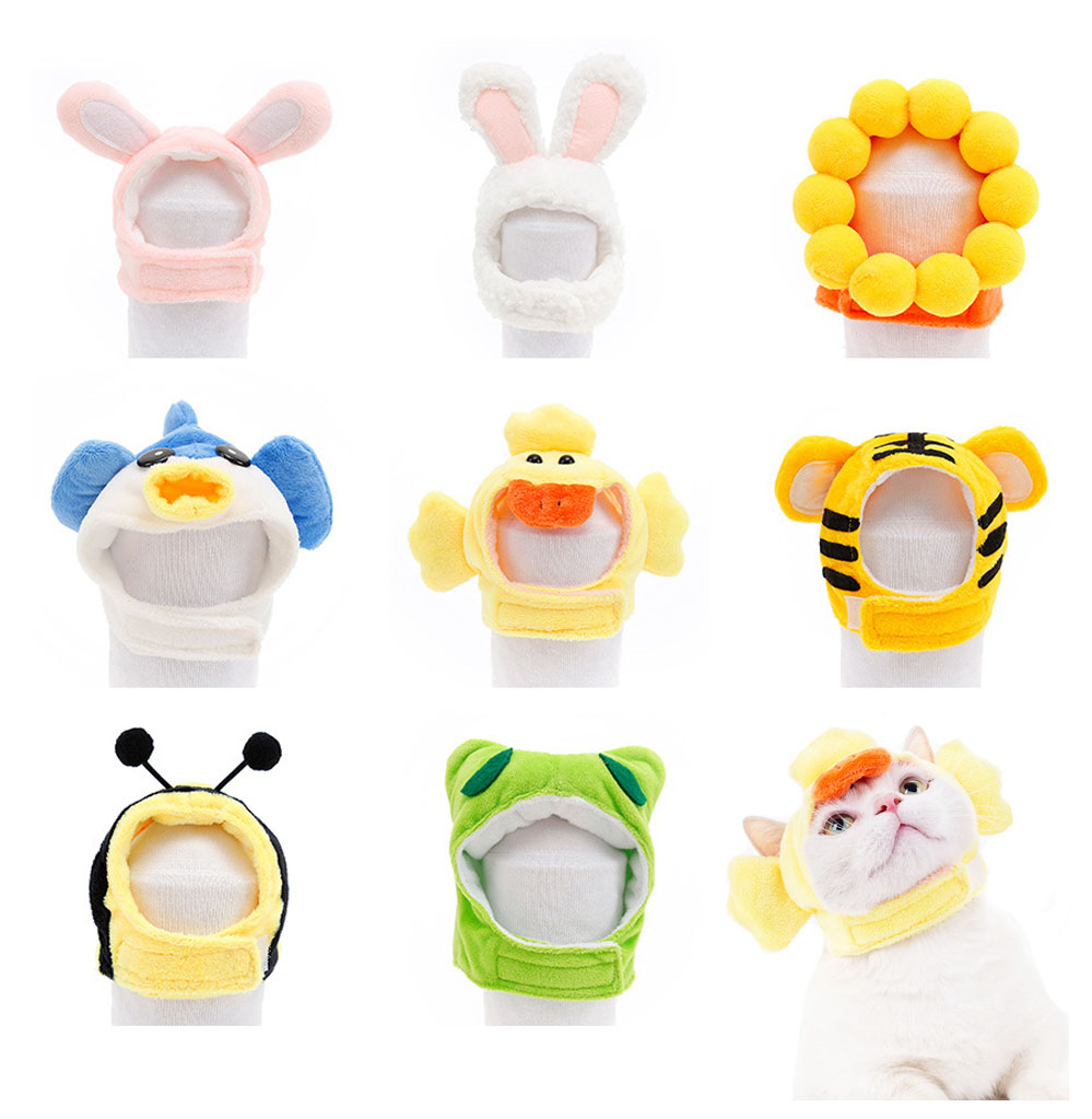 Soft Cute Pet Cat Head Cover Cat Headdress Dog Cross Dressing | Shopee ...