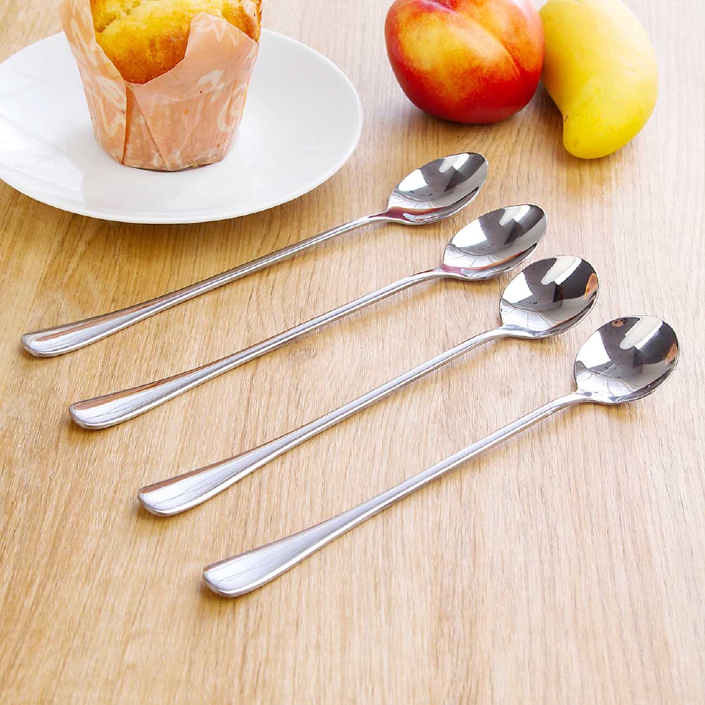 1 Pcs Stainless Steel Spoon Long Handle Dinning Table Coffee Soup Spoon ...