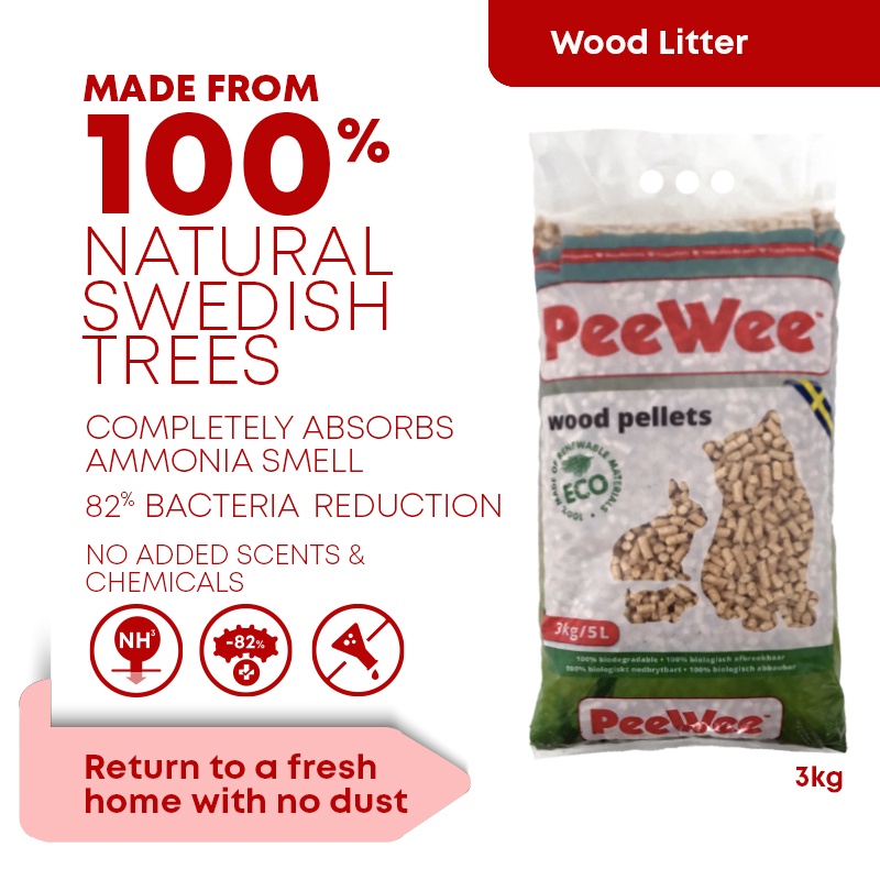 brioPets PeeWee Eco Wood Litter Natural Swedish Litter for Small Animal ...