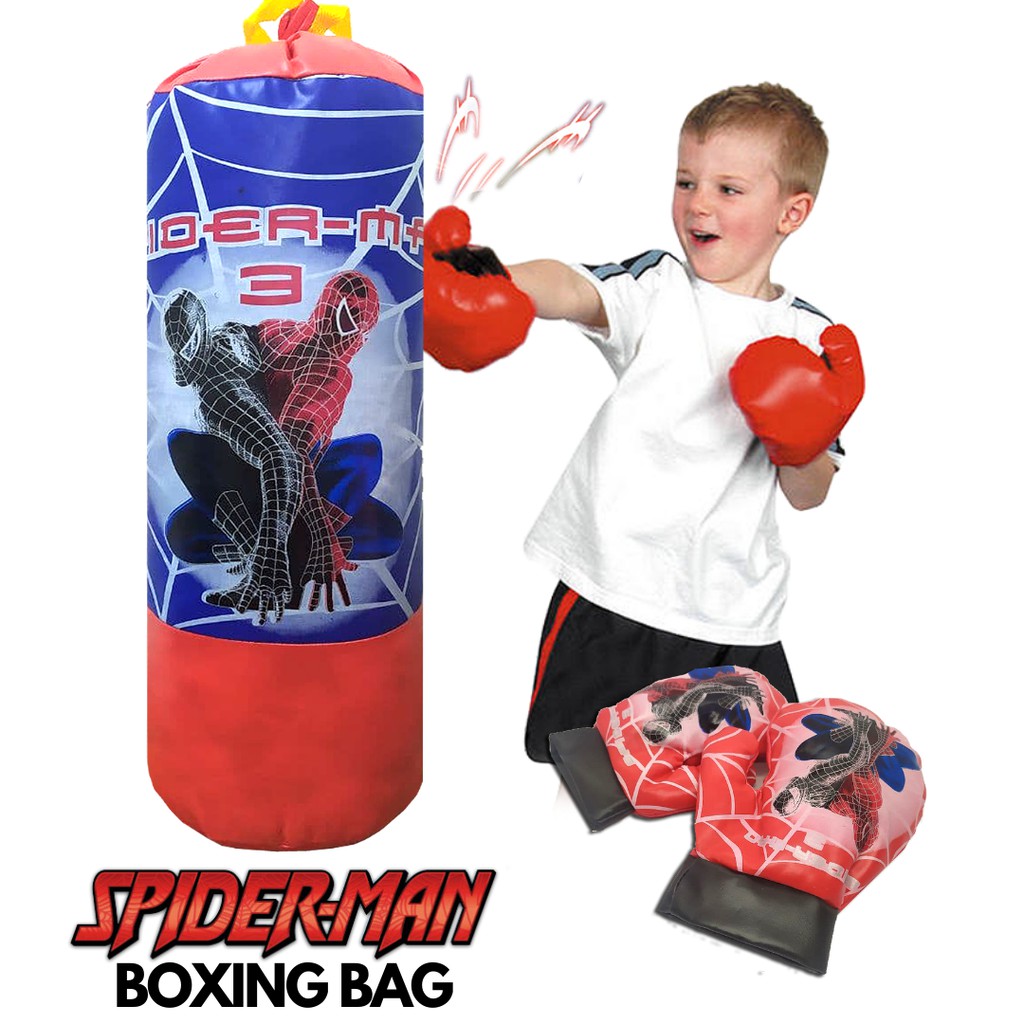Spiderman Boxing Punching Bag Set For Kids With Boxing Gloves - Large ...