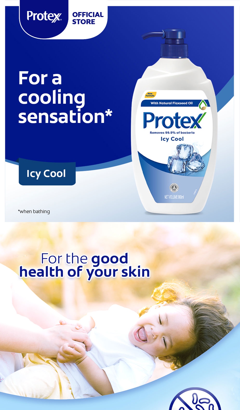 [Eliminates 99.9-percent] Protex Icy Cool Antibacterial Shower Gel ...