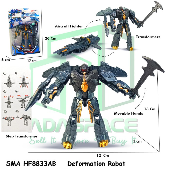 SMA-HF8833AB Tobot Robotan Transformer Plane Transforms into Robot Toy ...