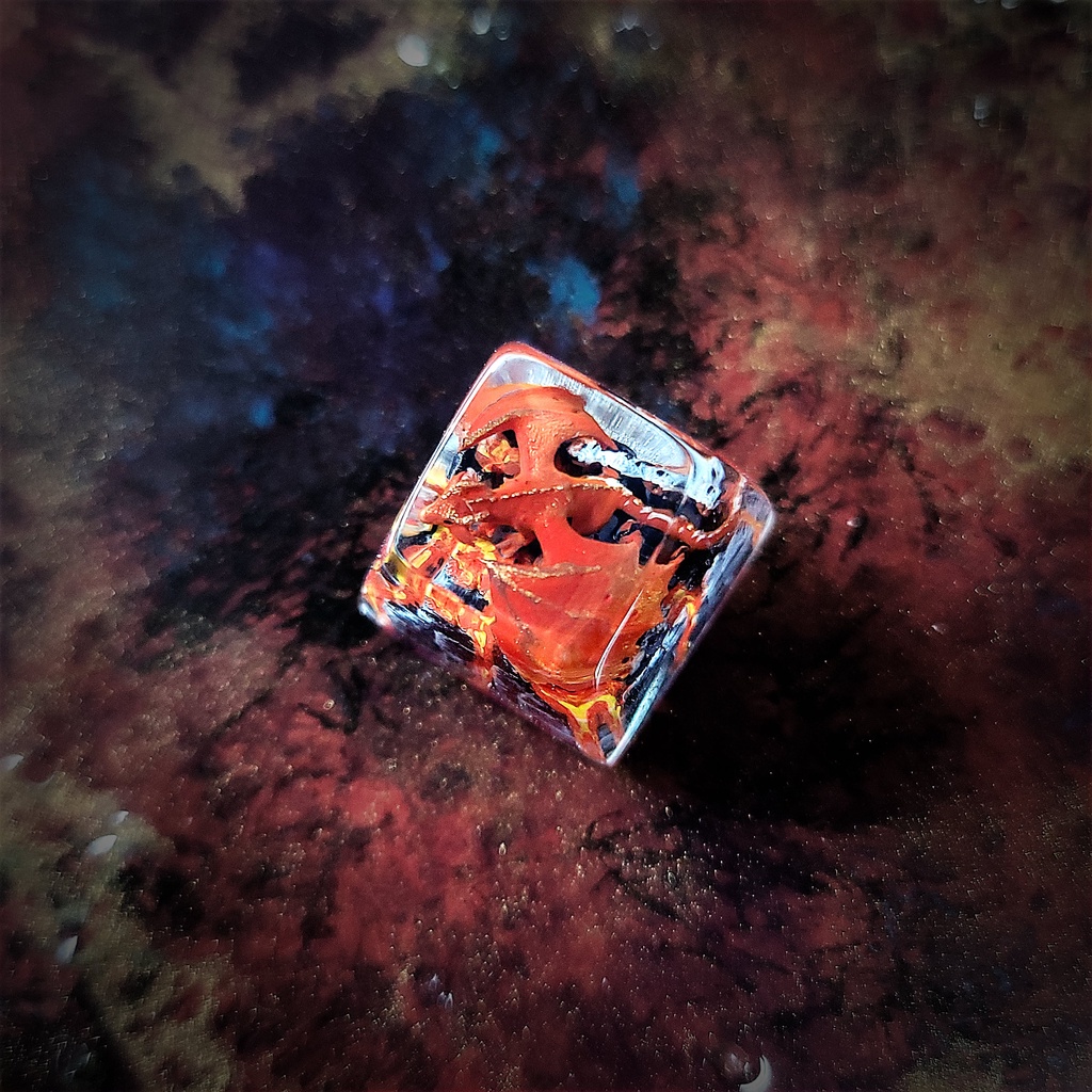 Mythical Fire dragon keycap - odd keycap - anime keycap - translucent ...