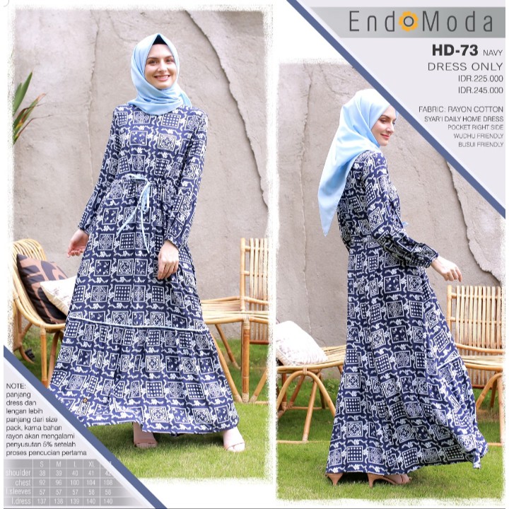 Gamis Muslim Endomoda Home Dress HD 73 | Shopee Singapore