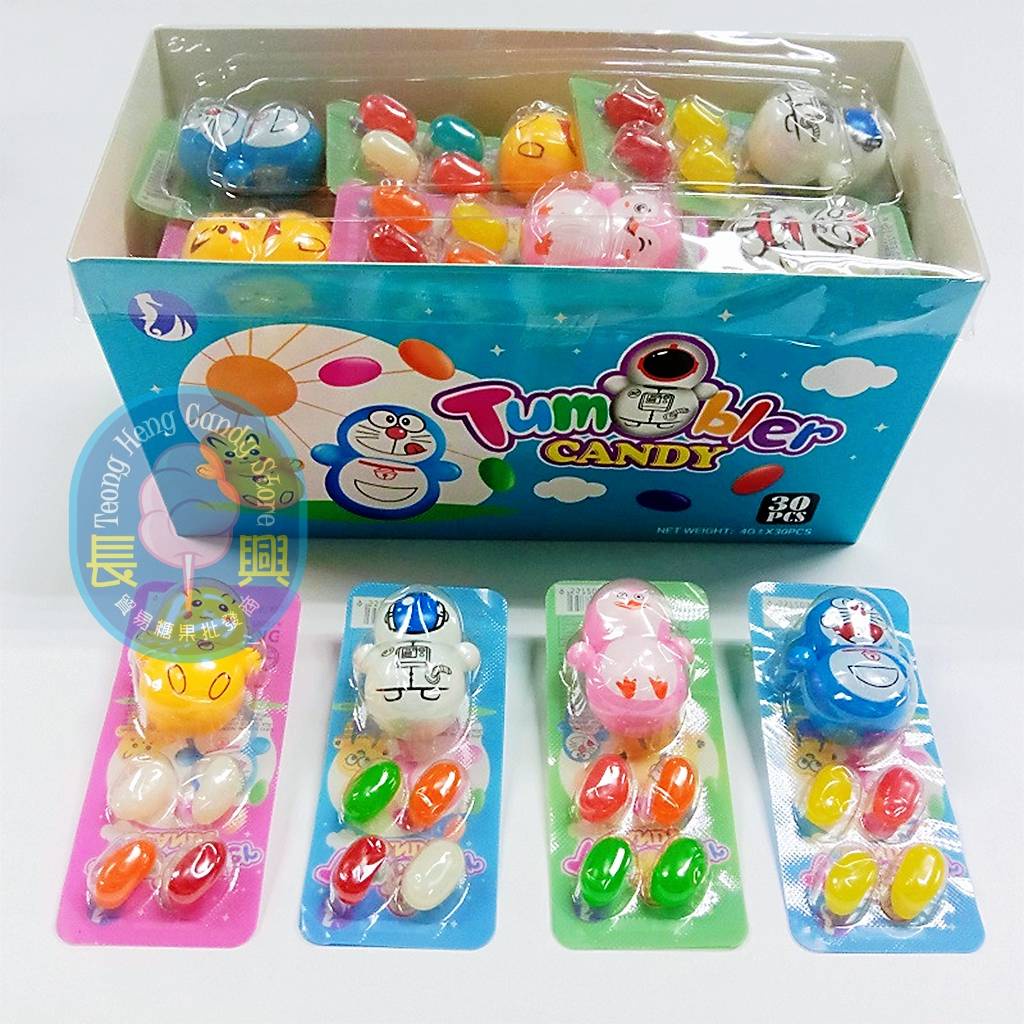 30 Pcs Doraemon Pokemon Minion Ultraman Tumbler Candy Mix Fruit Jelly ...