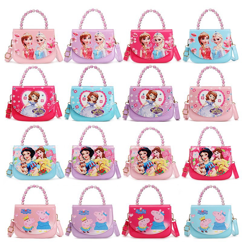 Cute Cartoon Princess Frozen Sofia Handbag Kids Girl Sling Bag Beg ...