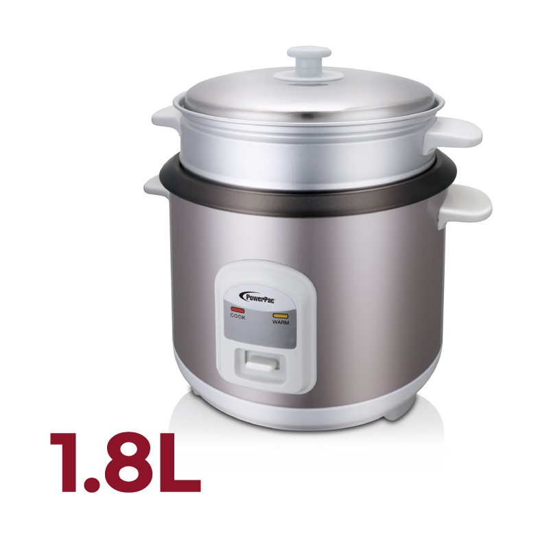 PowerPac Rice Cooker with Steamer 0.6L/1.0L/1.5L/1.8L(PPRC62/PPRC64 ...