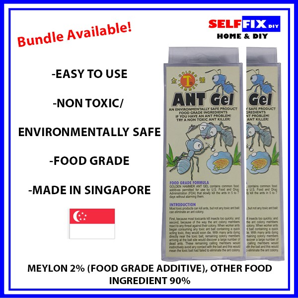 Golden Hammer Ant Gel 30gm (Non Toxic Made in Singapore Eliminates Ant ...