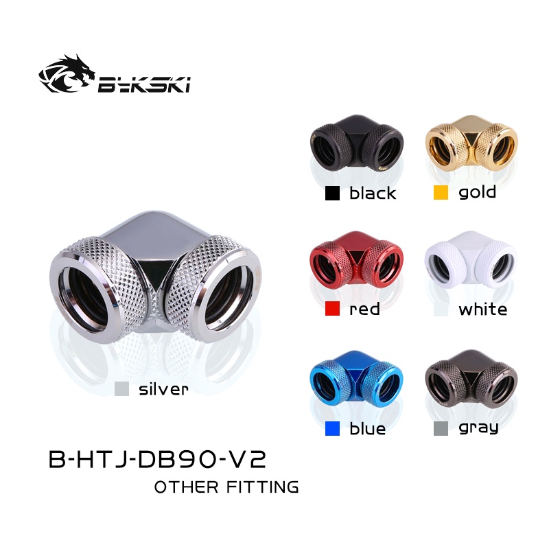 Bykski pc water cooling 90 degree Fitting tube connector Sliding tubing for OD14mm hard tube G1 ...