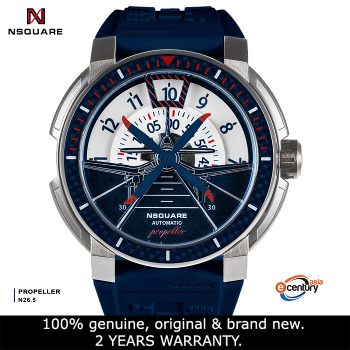 NSquare Propeller N26.5 Men's Automatic 51MM Sapphire Blue Rubber Strap ...