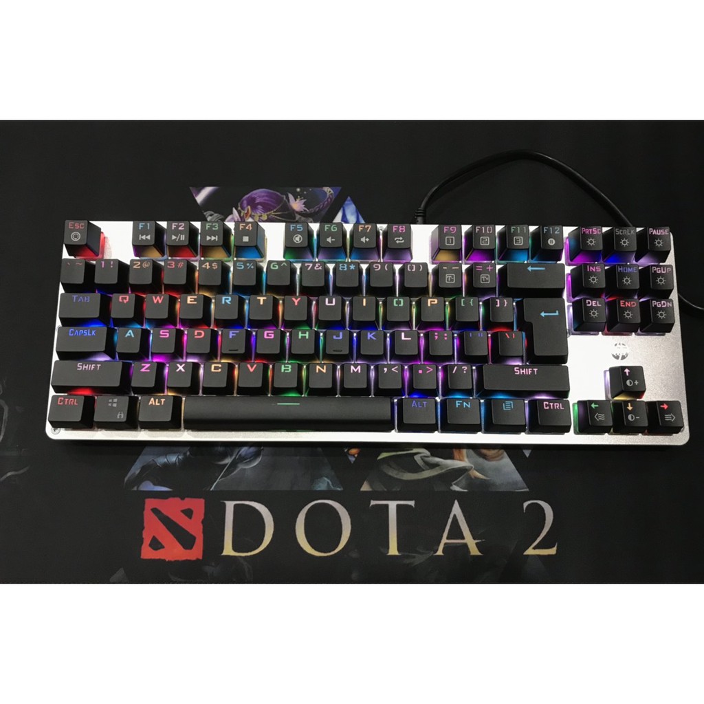 Hp GK 200S RGB LED Mechanical Keyboard (BLUE SWITCH), SILVER BLACK - 87 ...