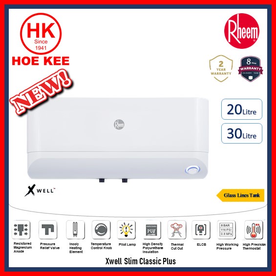 Rheem Xwell Slim Classic Plus Storage Heater 20L / 30L (XS-20 / XS-30 ...