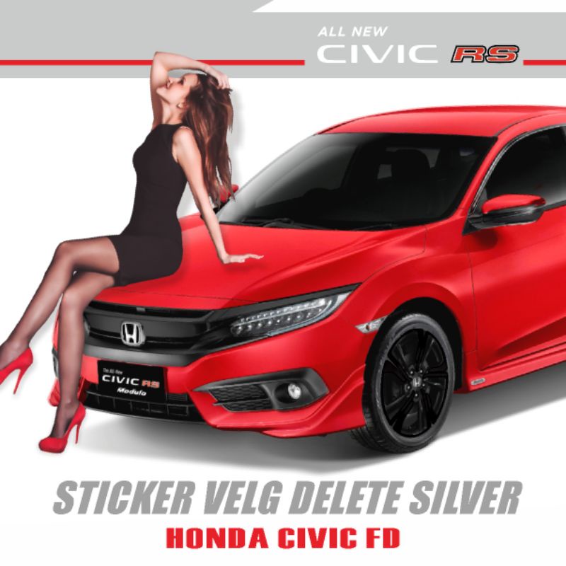 Honda civic FD turbo DELETE SILVER Rims sticker sticker | Shopee Singapore