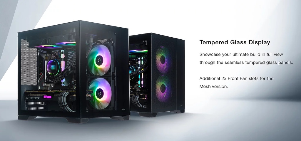 Tecware VXM TG or MESH Dual Chamber MATX Case [2 Color Options ...