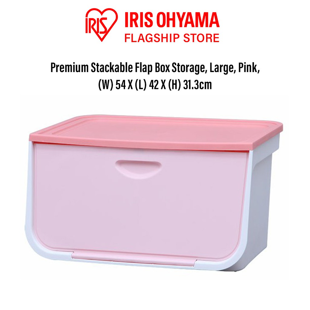 IRIS Ohyama Premium Stackable Flap Box Storage, Water Resistant, Width ...