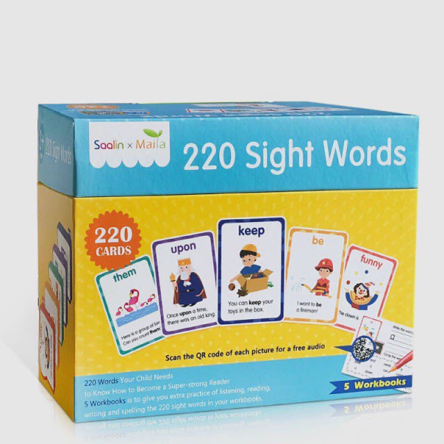 Saalin 220 Sight Words Flash Cards Set Free Sight Wrods Worksheet ...