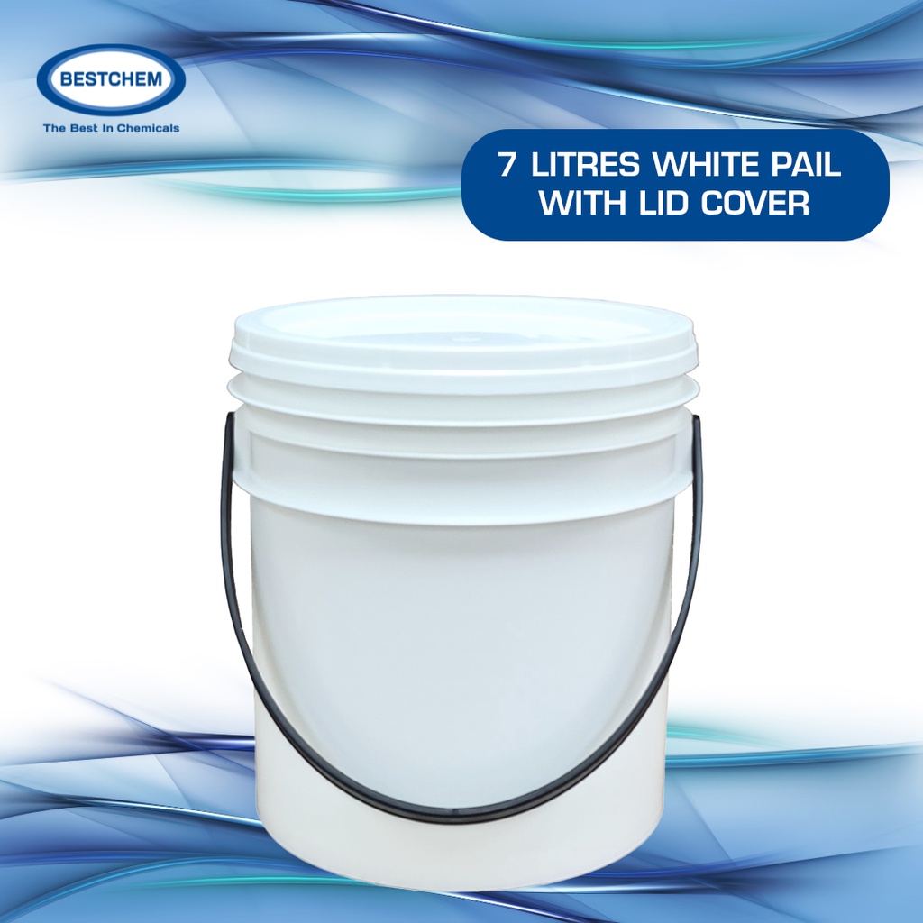 7 Litres White Pail With Lid cover container | Heavy-duty plastic ...